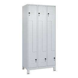 C+P Z-Spind, Classic PLUS, F&uuml;&szlig;e, 6 F&auml;cher, 1950x900x500mm, 7035/7035 Verschluss Sicherheits-Drehriegel ; C + P M&ouml;belsysteme (080013-306|S10009)