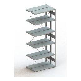 META Steckregal Anbauregal S3 CLIP 230 DAR 2500 x 1000 x 300 mm verzinkt + 2 x 6 Böden (180839)