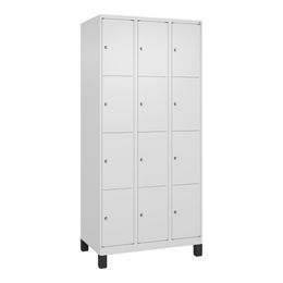 C+P Schlie&szlig;fachschrank Classic PLUS, F&uuml;&szlig;e, 3 Abteile, 1950x900x500mm, 9016/9016 Innenh&ouml;he Gefach oben (oberes 453 mm Front RAL 9016 Verkehrswei&szlig; ; C + (080010-304|S10017)