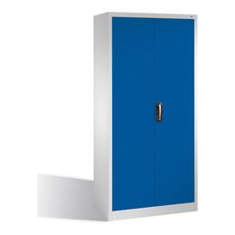 C+P Werkzeugschrank mit Drehtüren, innen 4 Böden, H1950xB930xT400mm Front Enzianblau Korpus Lichtgrau ; C + P Möbelsysteme (8920-00|S10890)