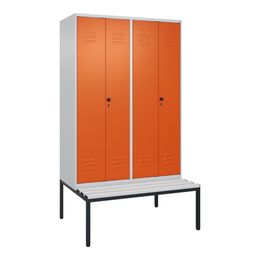 C+P PSA Doppel-Spind Classic PLUS, Bank, 4 Abteile, 2120x1200x815mm, 7035/2004 Verschluss Sicherheits-Drehriegel Sitzbanktyp untergebaut Material Sitz (0800527-40P|S10091)