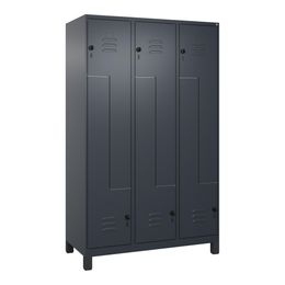 C+P Z-Spind, Classic PLUS, F&uuml;&szlig;e, 6 F&auml;cher, 1950x1200x500mm, 7016/7016 Verschluss Sicherheits-Drehriegel ; C + P M&ouml;belsysteme (080013-326|S10012)