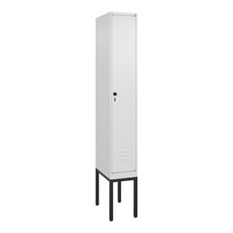 C+P Spind Classic PLUS, Gestell, 1 Abteil, 2120x300x500mm, 9016/9016 Verschluss Sicherheits-Drehriegel 3 Garderobenhaken ; C + P M&ouml;belsysteme (0800307-10|S10014)