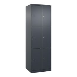 C+P Schlie&szlig;fachschrank Classic PLUS, 2 Abteile, 1850x600x500mm, 7016/7016 Innenh&ouml;he Gefach oben (oberes 599 mm Front RAL 7016 Anthrazitgrau ; C + P M&ouml; (080000-203|S10010)
