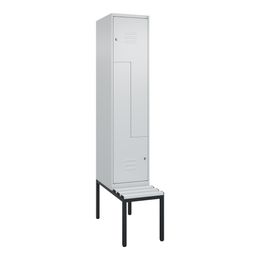 C+P Z-Spind Classic PLUS, Bank, 2 F&auml;cher, 2120x400x815mm, 7035/7035 Verschluss Zylinderschloss Sitzbanktyp untergebaut Material Sitzfl&auml;che Kunststoff (0800537-122|S10054)