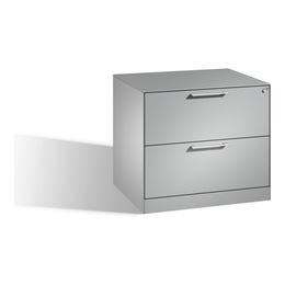C+P Hängeregistraturschrank Asisto für Hängehefter DIN A4, 2 Schubladen, zweibahnig Weißaluminium ; C + P Möbelsysteme (146273-212|S10050)