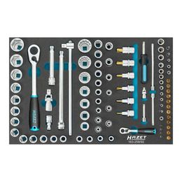Hazet Steckschlüssel-Satz Innenvierkant Antrieb 6,3, 1/4 Zoll Innenvierkant Antrieb 12,5, 1/2 Zoll 92-teilig 163-258/92 Anzahl Werkzeuge: 92)