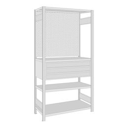 Regalwerk BERT-Regalmodul 3 Grundfeld HxBxT 2000x1005x500 mm Stecksystem Rahmen RAL 7035 (B3-80305-50)