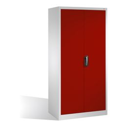 C+P Werkzeugschrank mit Drehtüren, innen 4 Böden, H1950xB930xT600mm Front Rubinrot Korpus Lichtgrau ; C + P Möbelsysteme (8922-00|S10554)