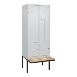 C+P Z-Spind Classic PLUS, Bank, 4 F&auml;cher, 2120x800x815mm, 7035/7035 Verschluss Zylinderschloss Sitzbanktyp auskragend Material Sitzfl&auml;che Buche-Hartho (0800437-224|S10024)