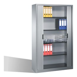 C+P Aktenschrank Omnispace mit Rollladen, 5 Ordnerh&ouml;hen, H1980xB1200xT420mm Wei&szlig;aluminium ; C + P M&ouml;belsysteme (3203-00|S10291)
