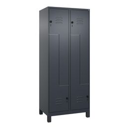 C+P Z-Spind, Classic PLUS, F&uuml;&szlig;e, 4 F&auml;cher, 1950x800x500mm, 7016/7016 Verschluss Sicherheits-Drehriegel ; C + P M&ouml;belsysteme (080013-224|S10012)