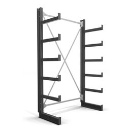 STIER Kragarmregal einseitig 1 Feld mit 5 Ebenen 1300x2000x500mm (904475)
