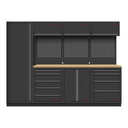 Kraftwerk MOBILIO BLACK FRIDAY EDITION 4er Kombi mit Lochwand 1-Türig, Buche Multiplex (3964B-BLK)