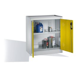 C+P Umwelt-Beistellschrank mit Dreht&uuml;ren, 2 Wannenb&ouml;den, H1020xB930xT500mm Front Verkehrsgelb Korpus Lichtgrau ; C + P M&ouml;belsysteme (8821-315|S10165)