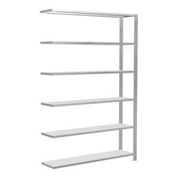 SCHULTE LAGERTECHNIK Schulte Anbauregal B&uuml;ro-Steckregal MULTIplus85 2000 x 1300 x 300 mm 6 Fachb&ouml;den Kreuzstrebe RAL 7035 lichtgrau ohne Anschlagleiste ; Schulte Lagertech (36029)