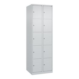 C+P Schlie&szlig;fachschrank Classic PLUS, 2 Abteile, 1850x600x500mm, 7035/7035 Innenh&ouml;he Gefach oben (oberes 365 mm Front RAL 7035 Lichtgrau ; C + P M&ouml;bels (080000-205|S10008)