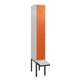 C+P Doppelstock-Spind Classic PLUS, Bank, 1 Abteil, 2120x300x815mm, 7035/2004 Verschluss Zylinderschloss Sitzbanktyp auskragend Material Sitzfl&auml;che Ku (0803407-10|S10185)