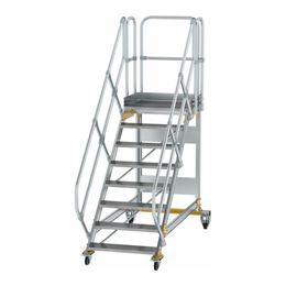 MUNK Aluminium-Plattformtreppe fahrbar 45° 8 Stufen (600788)