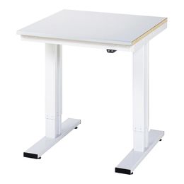 Rau Werktisch adlatus 300 elektrisch höhenverstellbar Arbeitsplatte mit Stahlblechbelag 750 mm x 800 mm (08-WT-075-080-S)