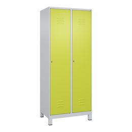 C+P W&auml;sche-Spind Classic PLUS, F&uuml;&szlig;e, 2 Abteile, 1950x800x500mm, 7035/0024 Verschluss Zylinderschloss ; C + P M&ouml;belsysteme (080010-22B|S10025)