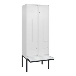 C+P Z-Spind Classic PLUS, Bank, 4 F&auml;cher, 2120x800x815mm, 9016/9016 Verschluss Zylinderschloss Sitzbanktyp auskragend Material Sitzfl&auml;che Kunststoff ; (0800437-224|S10059)