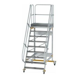 MUNK Aluminium-Plattformtreppe fahrbar 60° 9 Stufen (600749)