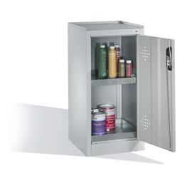 C+P Umwelt-Beistellschrank mit Dreht&uuml;r, 2 Wannenb&ouml;den, H1020xB500xT500mm Front Lichtgrau Korpus Lichtgrau ; C + P M&ouml;belsysteme (8721-315|S10141)