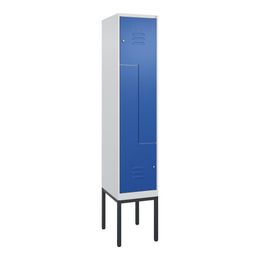 C+P Z-Spind Classic PLUS, Gestell, 2 F&auml;cher, 2120x400x500mm, 7035/5010 Verschluss Zylinderschloss ; C + P M&ouml;belsysteme (0800337-122|S10018)