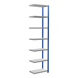Schulte Anbauregal Steckregal MULTIplus250 3000 x 750 x 400 mm 7 Fachb&ouml;den Kreuzstrebe RAL 5010 enzianblau/verzinkt/verzinkt ; SCHULTE LAGERTECHNIK (12947-75-B)