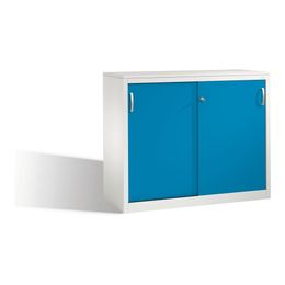 C+P Akten-Sideboard Acurado mit Schiebetüren, 2 Ordnerhöhen, H1000xB1200xT500mm Front Lichtblau Korpus Lichtgrau ; C + P Möbelsysteme (2056-00|S10077)