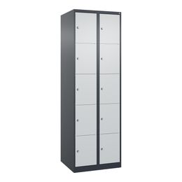 C+P Schlie&szlig;fachschrank Classic PLUS, 2 Abteile, 1850x600x500mm, 7016/7035 Innenh&ouml;he Gefach oben (oberes 365 mm Front RAL 7035 Lichtgrau ; C + P M&ouml;bels (080000-205|S10011)