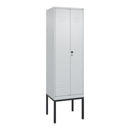 C+P Schwarz-Wei&szlig;-Spind Classic PLUS, Gestell, 2 Abteile, 2120x600x500mm, 7035/70 Front RAL 7035 Lichtgrau Verschluss Sicherheits-Drehriegel ; C + P M&ouml; (0800327-20|S10009)