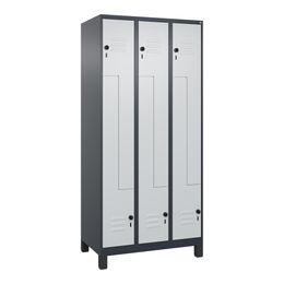 C+P Z-Spind, Classic PLUS, F&uuml;&szlig;e, 6 F&auml;cher, 1950x900x500mm, 7016/7035 Verschluss Sicherheits-Drehriegel ; C + P M&ouml;belsysteme (080013-306|S10013)