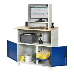 Rau Computer-Tisch mit Monitorengehäuse stationär BxTxH 1100x800x1100/1810mm (07-1023M3S.11)