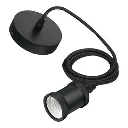 Philips Lighting CORDmodern#16776200 E27-Fassung mit Zul. aus Kunststoff schwarz, 16776200)
