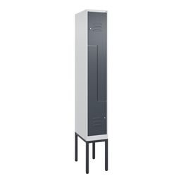 C+P Z-Spind Classic PLUS, Gestell, 2 F&auml;cher, 2120x300x500mm, 7035/7016 Verschluss Zylinderschloss ; C + P M&ouml;belsysteme (0800337-102|S10023)