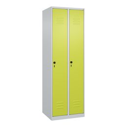 C+P Spind Classic PLUS, 2 Abteile, 1850x600x500mm, 7035/0024 Verschluss Sicherheits-Drehriegel 4 Garderobenhaken Trennwand mittig ; C + P M&ouml;belsysteme (080000-20F|S10000)