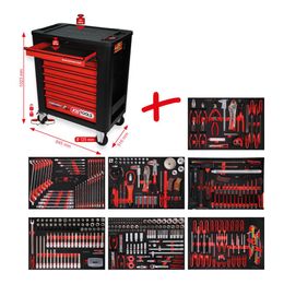 KS Tools Performanceplus Werkstattwagen-Satz P15 mit 397 Werkzeugen für 7 Schubladen (815.7397)