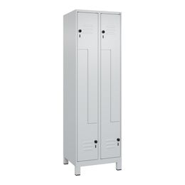 C+P Z-Spind, Classic PLUS, F&uuml;&szlig;e, 4 F&auml;cher, 1950x600x500mm, 7035/7035 Verschluss Sicherheits-Drehriegel ; C + P M&ouml;belsysteme (080013-204|S10009)