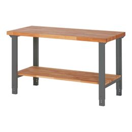 STIER Höhenverstellbarer Werktisch Premium mit Ablageboden BxTxH 1500x700x790-1140 mm (906039)