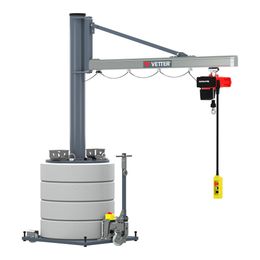 Vetter Mobiler S&auml;ulenschwenkkran MOBILUS MOB12-US1,25-3,9 Elektrokettenzug 125kg, 3,9m ; VETTER Krantechnik (MOB12-US1,25-3,9+SIXX1F-BL+V1590)