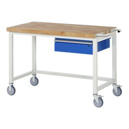 Rau Fahrbare Werkbank mit Querstrebe und Schublade BxTxH 1250x700x880mm (05-8001A1-127B4S.11)