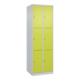 C+P Schlie&szlig;fachschrank Classic PLUS, 2 Abteile, 1850x600x500mm, 7035/0024 Innenh&ouml;he Gefach oben (oberes 599 mm Front 1108060 RDS Viridingr&uuml;n ; C + P M (080000-203|S10009)