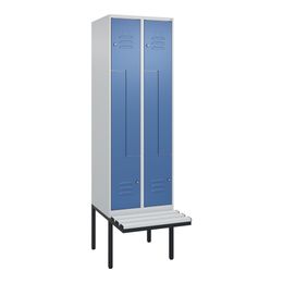 C+P Z-Spind Classic PLUS, Bank, 4 F&auml;cher, 2120x600x815mm, 7035/5023 Verschluss Zylinderschloss Sitzbanktyp auskragend Material Sitzfl&auml;che Kunststoff ; (0800437-204|S10050)