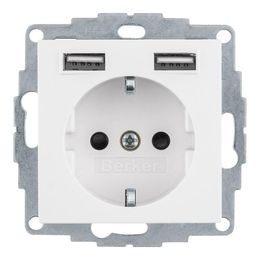 Berker Steckdose SCHUKO/USB Q.x, polarw. samt 48036089)