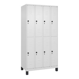C+P Doppelstock-Spind Classic PLUS, F&uuml;&szlig;e, 4 Abteile, 1950x1000x500mm, 9016/9016 ; C + P M&ouml;belsysteme (080310-49|S10014)