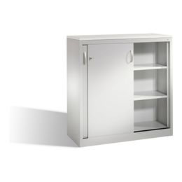 C+P Akten-Sideboard Acurado mit Schiebetüren, 3 Ordnerhöhen, H1200xB1200xT500mm Weißaluminium ; C + P Möbelsysteme (2057-1200|S10258)