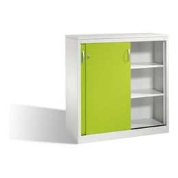 C+P Akten-Sideboard Acurado mit Schiebet&uuml;ren, 3 Ordnerh&ouml;hen, H1200xB1200xT500mm Front Viridingr&uuml;n Korpus Lichtgrau ; C + P M&ouml;belsysteme (2057-1200|S10250)