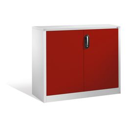 C+P Akten-Sideboard Acurado mit Drehtüren, 2 Ordnerhöhen, H1000xB1200xT400mm Front Rubinrot Korpus Lichtgrau ; C + P Möbelsysteme (9466-1200|S10266)